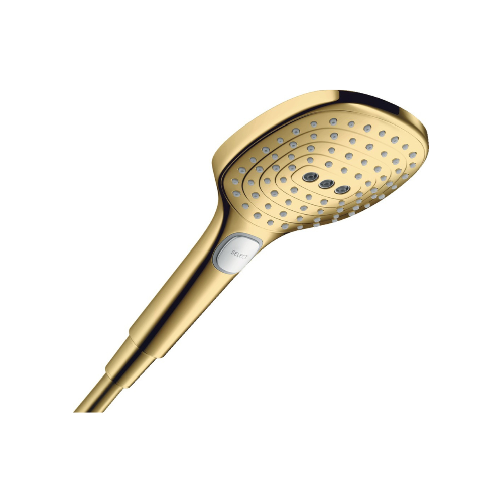 מזלף 3 מצבים E120 בגימור זהב מבריק מסדרת Raindance Select 26520990 ...